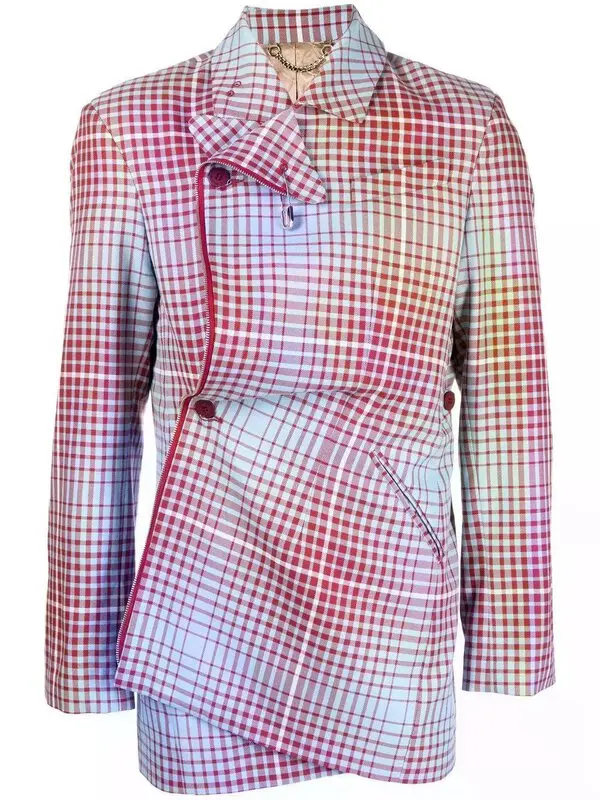 CHARLES JEFFREY Checked Single-breasted Jacket