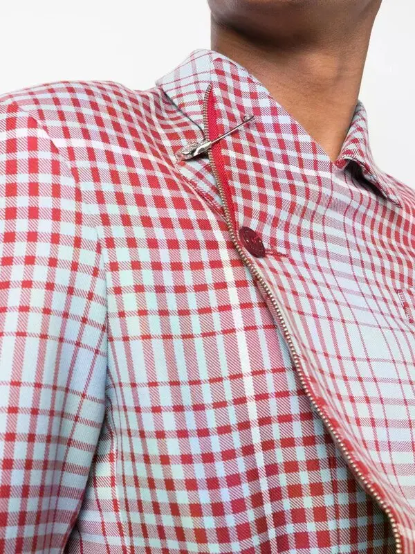CHARLES JEFFREY Checked Single-breasted Jacket