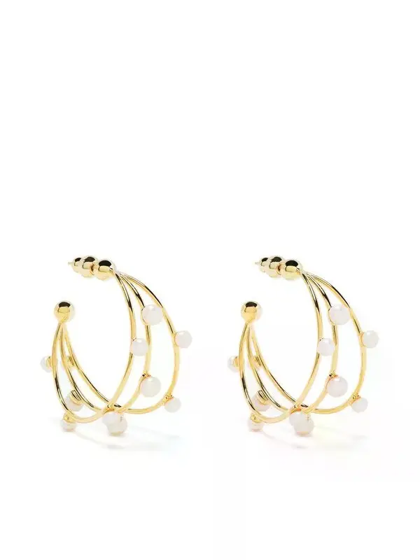 Cult Gaia Pearl-embellished Hoop Earrings - Gold
