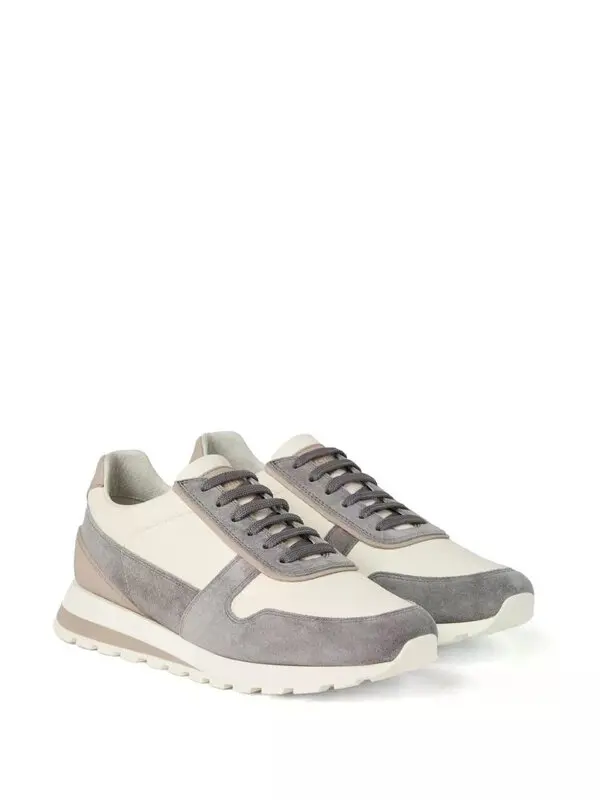 Brunello Cucinelli Panelled Sneakers - Grey