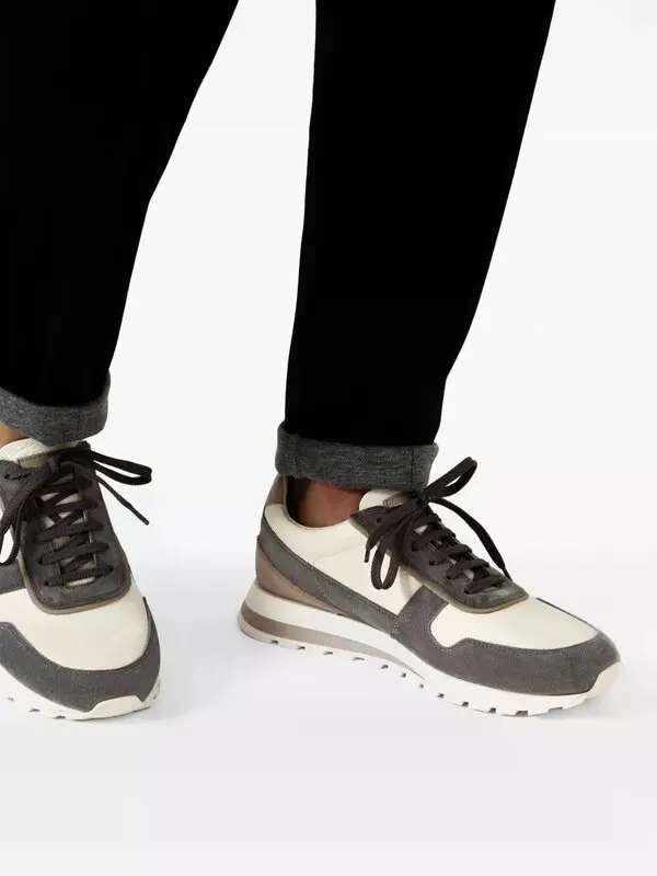 Brunello Cucinelli Panelled Sneakers - Grey