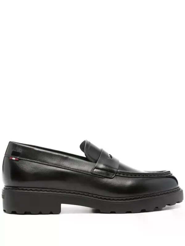 Bally Logo-debossed Leather Loafers