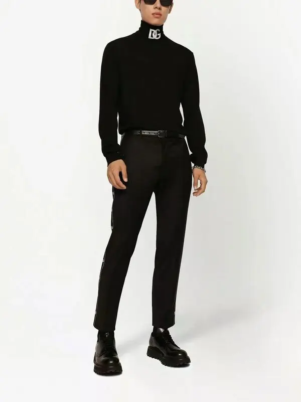 Dolce & Gabbana Logo-trim Tailored Trousers