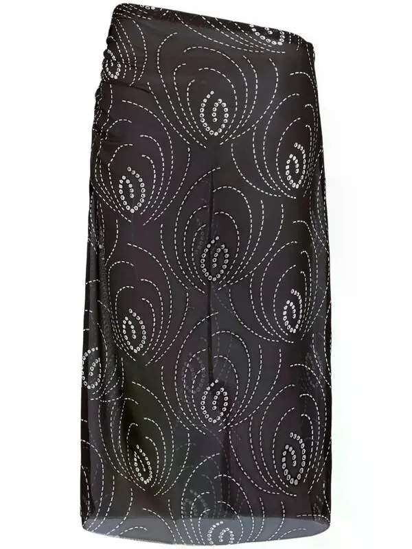 Prada Abstract-print Midi Pencil Skirt