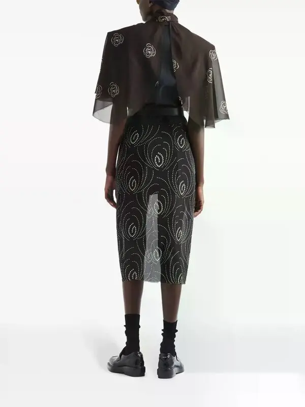Prada Abstract-print Midi Pencil Skirt