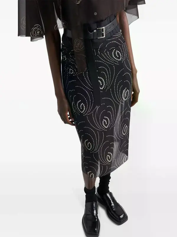 Prada Abstract-print Midi Pencil Skirt
