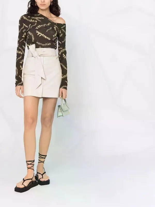 Nanushka A-line Belted Mini Skirt