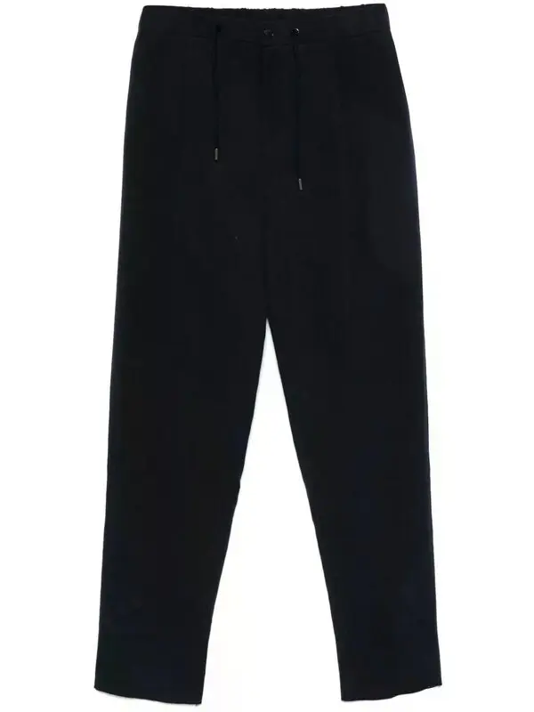 Giorgio Armani Pleat-detail Linen Trousers - Blue
