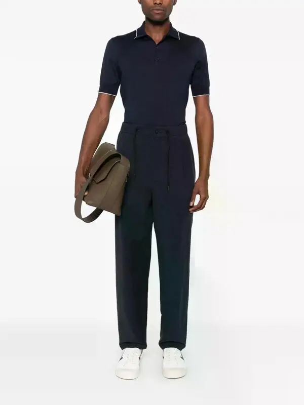 Giorgio Armani Pleat-detail Linen Trousers - Blue