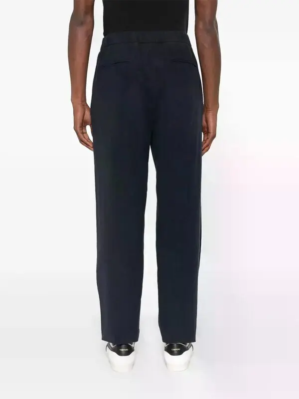 Giorgio Armani Pleat-detail Linen Trousers - Blue