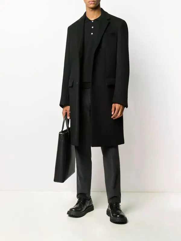 Canali Merino-wool Polo Shirt - Black