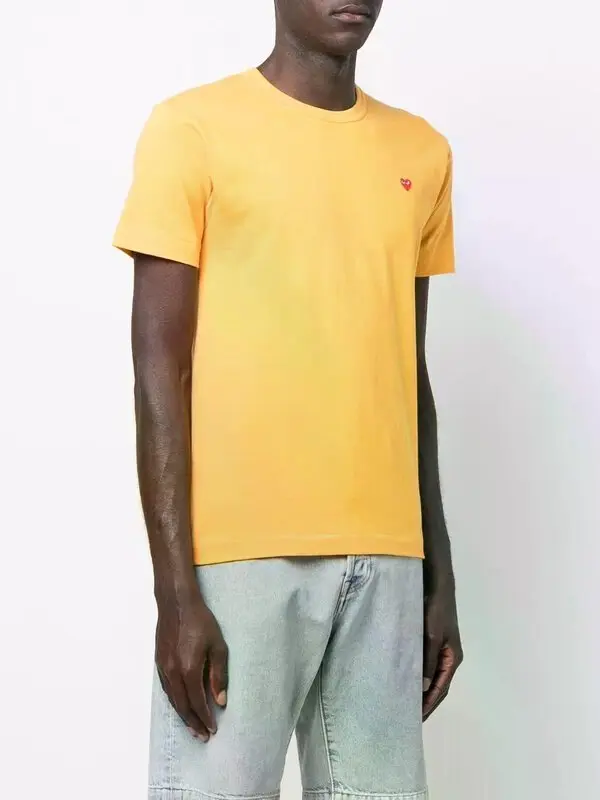 Play Comme Des Garcon Logo-patch Short-sleeve T-shirt - Orange
