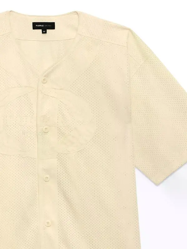 PURPLE BRAND Crest Baseball Cotton Shirt