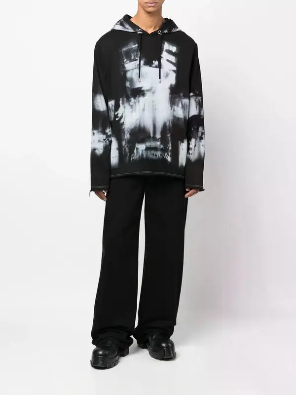 Balmain Graphic Print Hoodie
