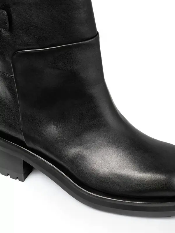 JIMMY CHOO Calf Leather Boots With Buckle Detail