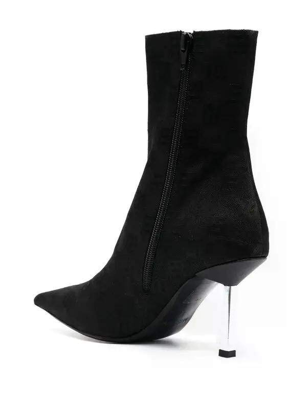 MISBHV Monogram Pointed-toe Boots - Black