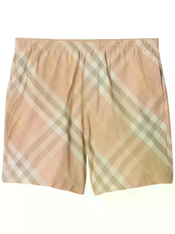 Burberry Checked Swim Shorts - Neutrals