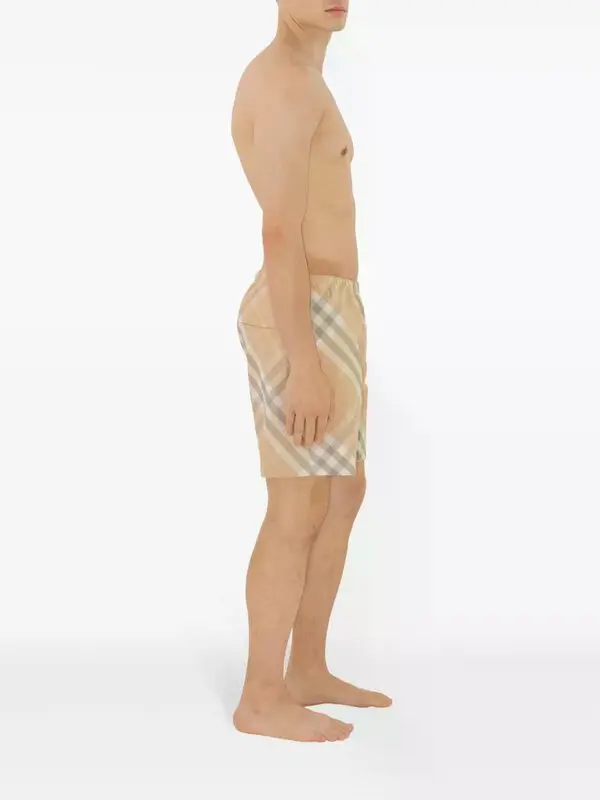 Burberry Checked Swim Shorts - Neutrals