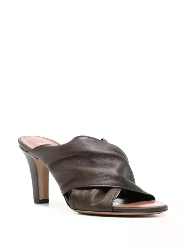 Paris Texas Maria Leather Mules - Brown
