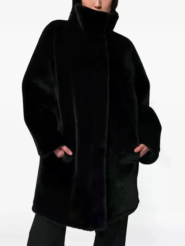 Apparis High-neck Faux Fur Coat