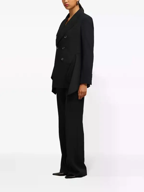 AMI Paris Draped Virgin Wool Double-breasted Blazer