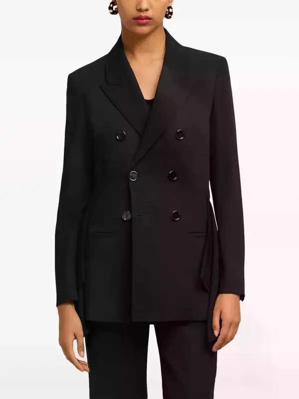 AMI Paris Draped Virgin Wool Double-breasted Blazer