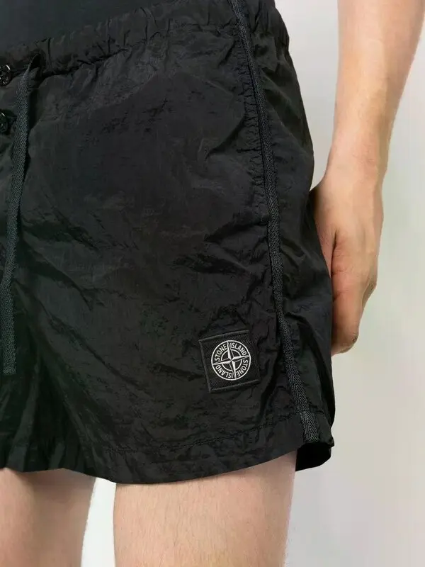 Stone Island Compass-motif Swim Shorts - Black
