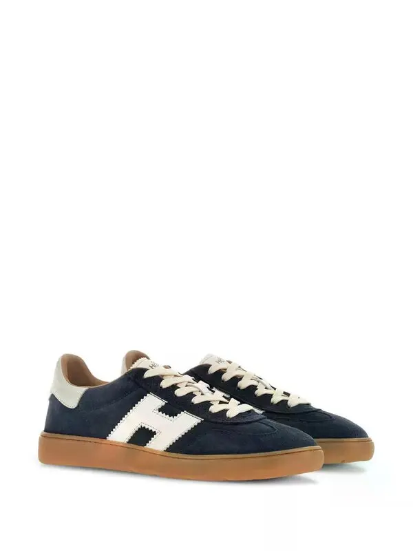Hogan Logo-patch Leather Sneakers - Blue