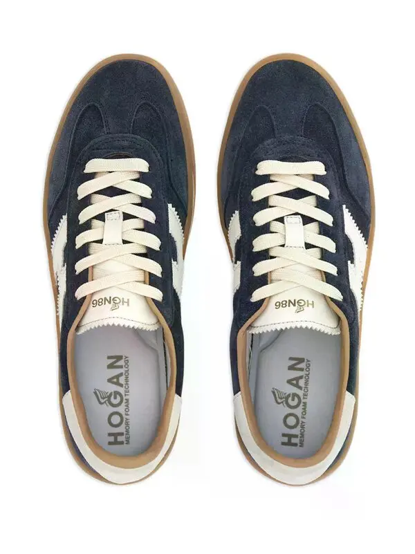 Hogan Logo-patch Leather Sneakers - Blue