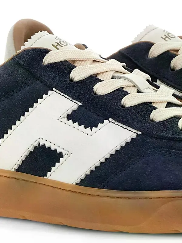 Hogan Logo-patch Leather Sneakers - Blue