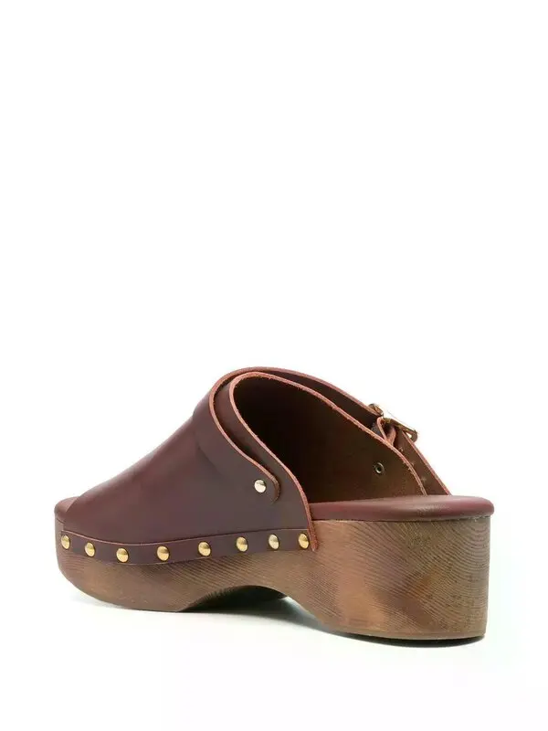 ANCIENT GREEK SANDALS Buckled Leather Clogs