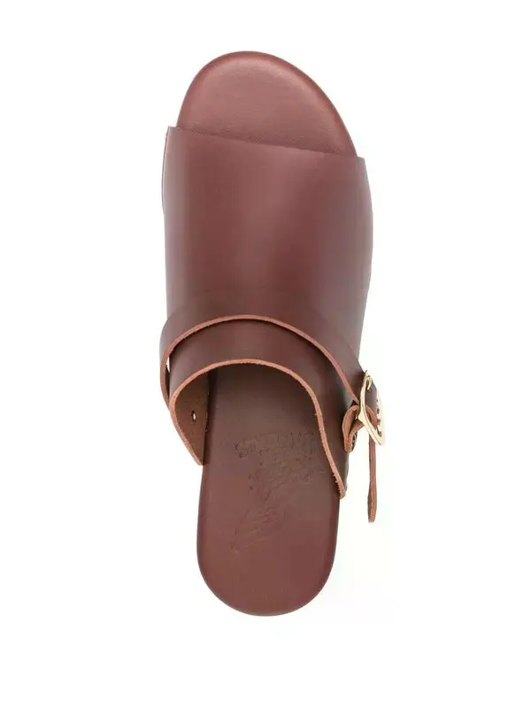 ANCIENT GREEK SANDALS Buckled Leather Clogs