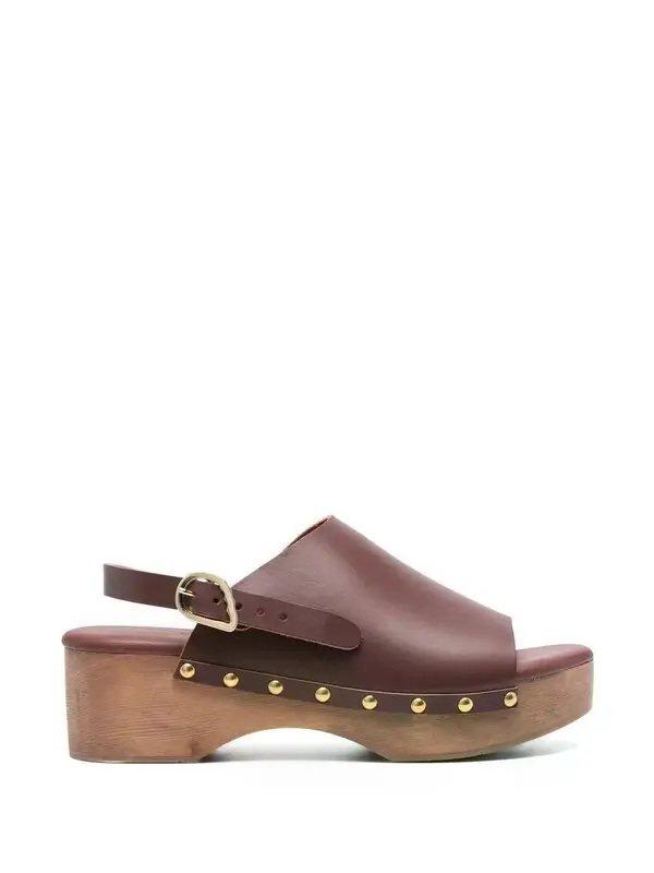 ANCIENT GREEK SANDALS Buckled Leather Clogs