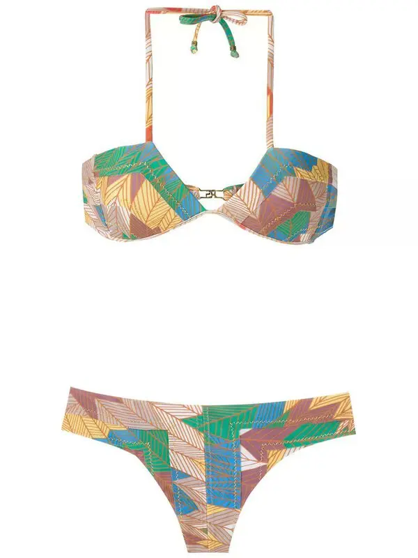 AMIR SLAMA V-neck Bikini Set - Multicolour