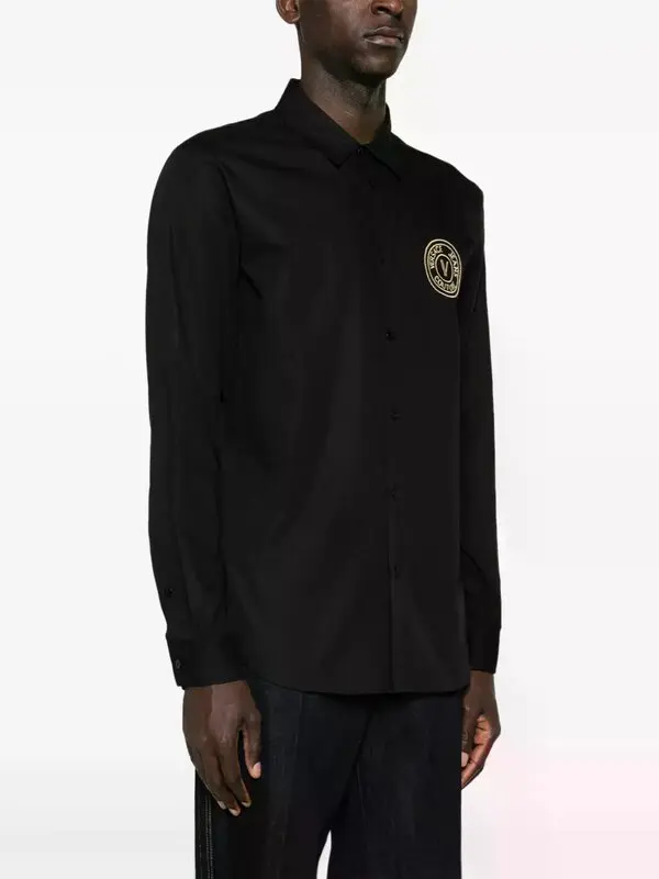 Versace Logo-embroidered Cotton Shirt