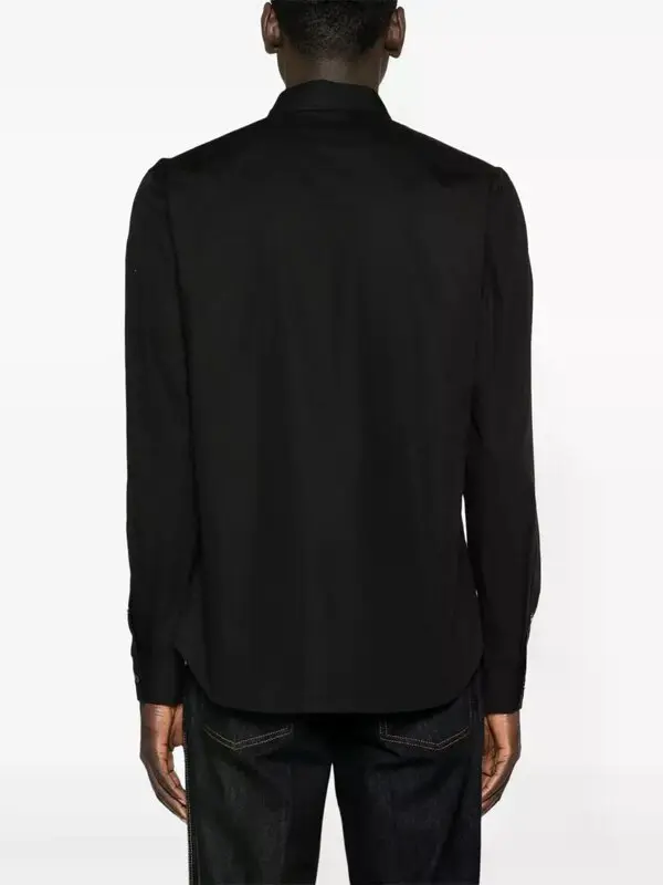Versace Logo-embroidered Cotton Shirt