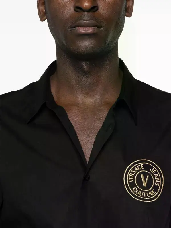 Versace Logo-embroidered Cotton Shirt