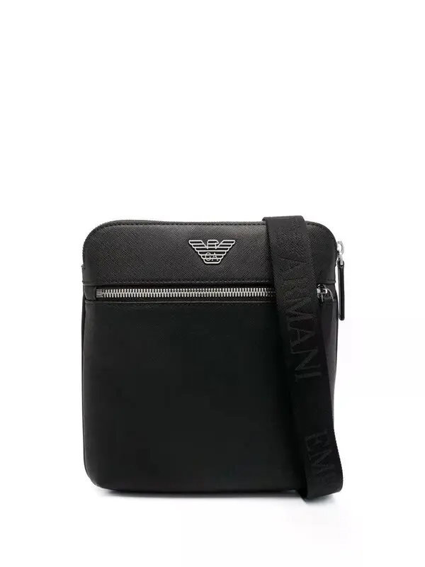 Emporio Armani Small Faux-leather Messenger Bag - Black