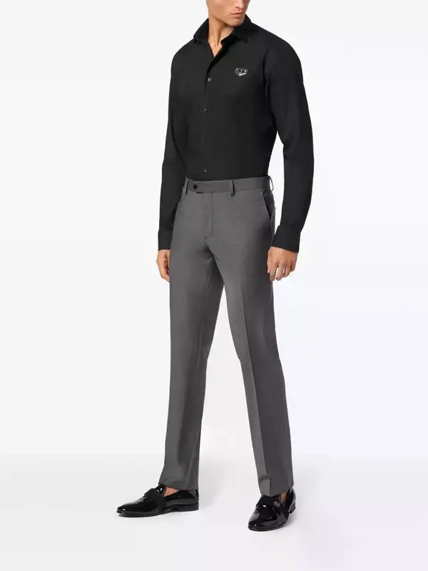 Philipp Plein Straight-leg Wool-blend Trousers