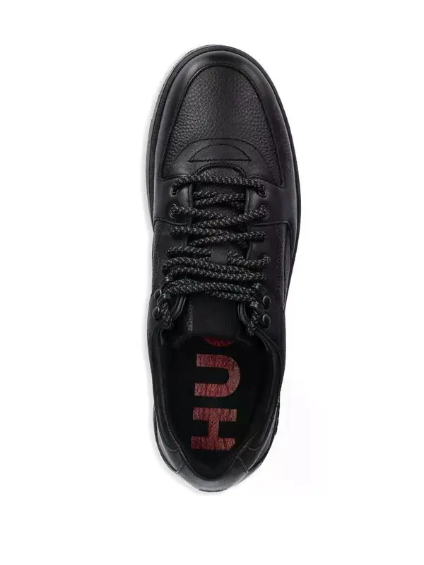 Hugo Leather Lace-up Round Toe Sneakers