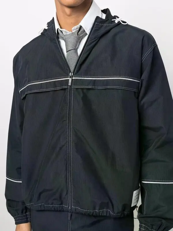 Thom Browne Contrast-stitch Hooded Track Jacket