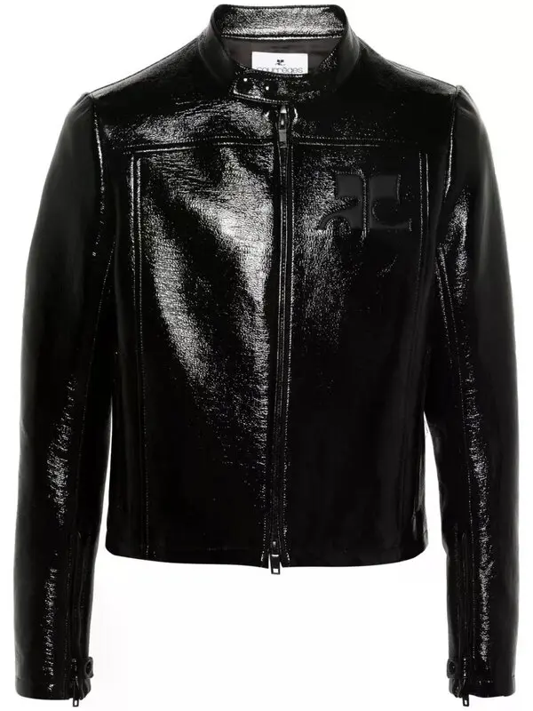 COURREGES Logo-appliqué High-shine Jacket