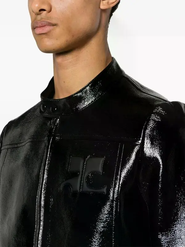 COURREGES Logo-appliqué High-shine Jacket