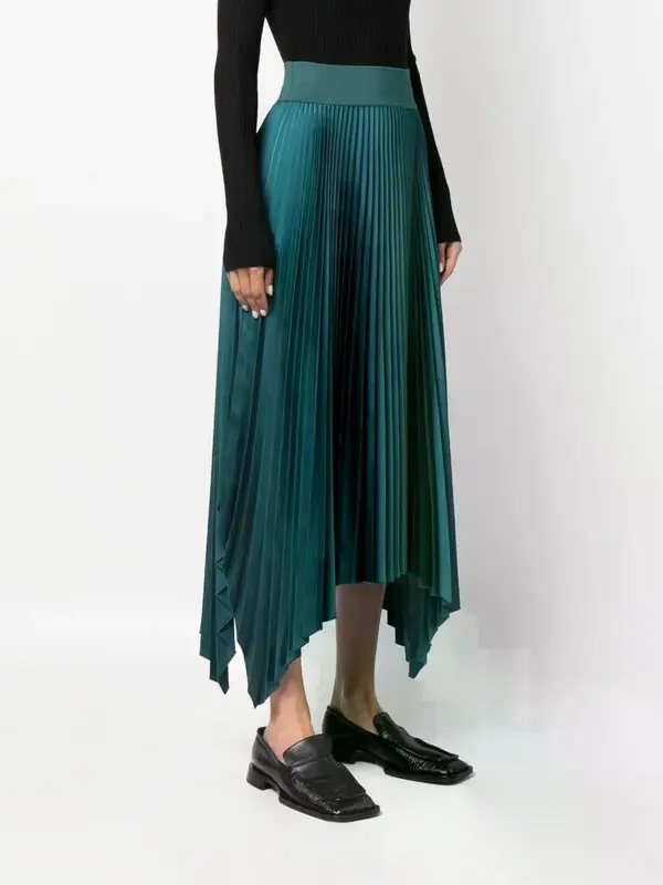 JOSEPH Ade Pleated Midi Skirt - Green