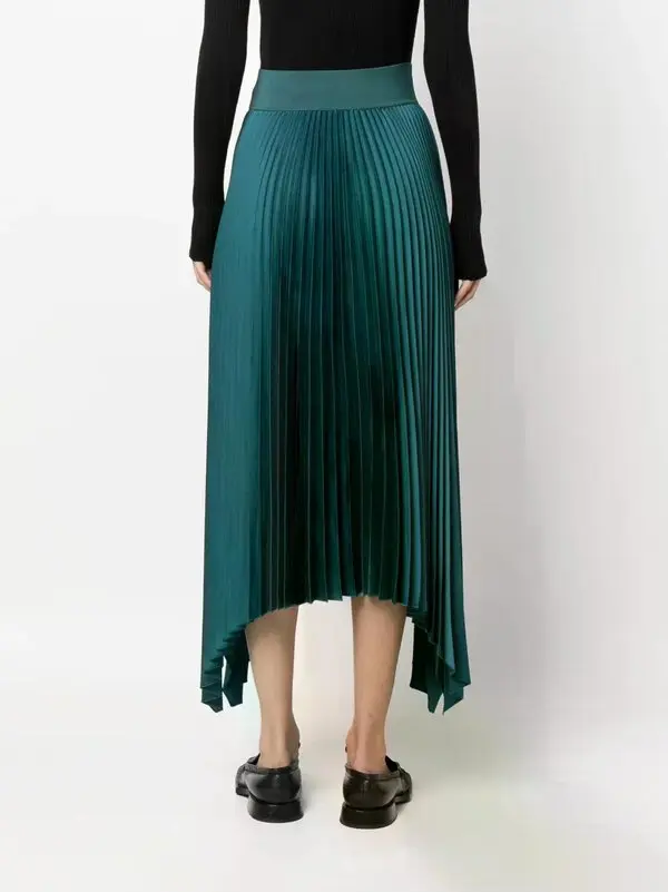 JOSEPH Ade Pleated Midi Skirt - Green