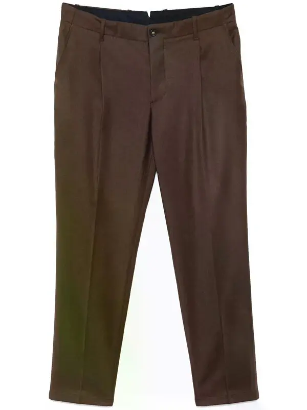 MANUEL RITZ Pleated Virgin Wool Blend Flannel Trousers - Brown