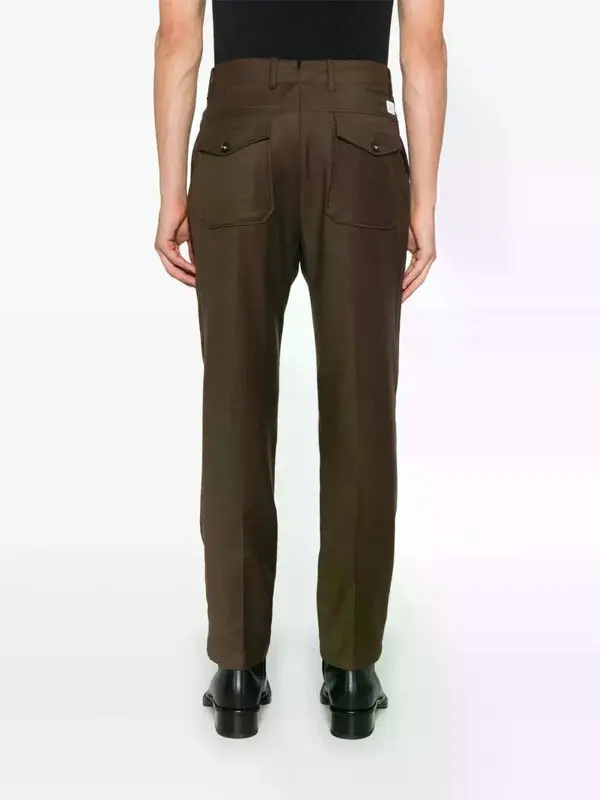 MANUEL RITZ Pleated Virgin Wool Blend Flannel Trousers - Brown