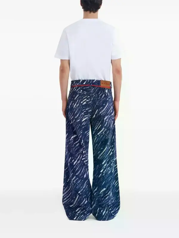 Marni Abstract Pattern Print Wide-leg Jeans