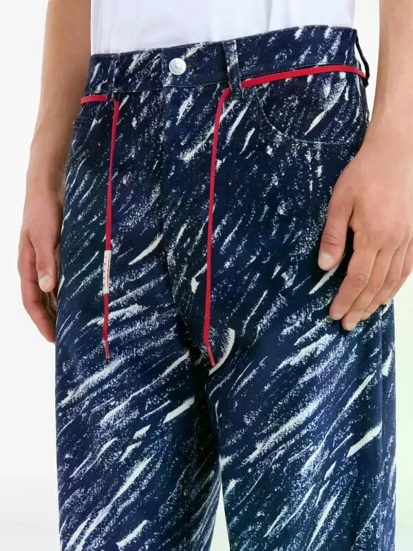 Marni Abstract Pattern Print Wide-leg Jeans