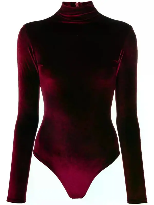 ATU BODY COUTURE High-neck Velvet Bodysuit
